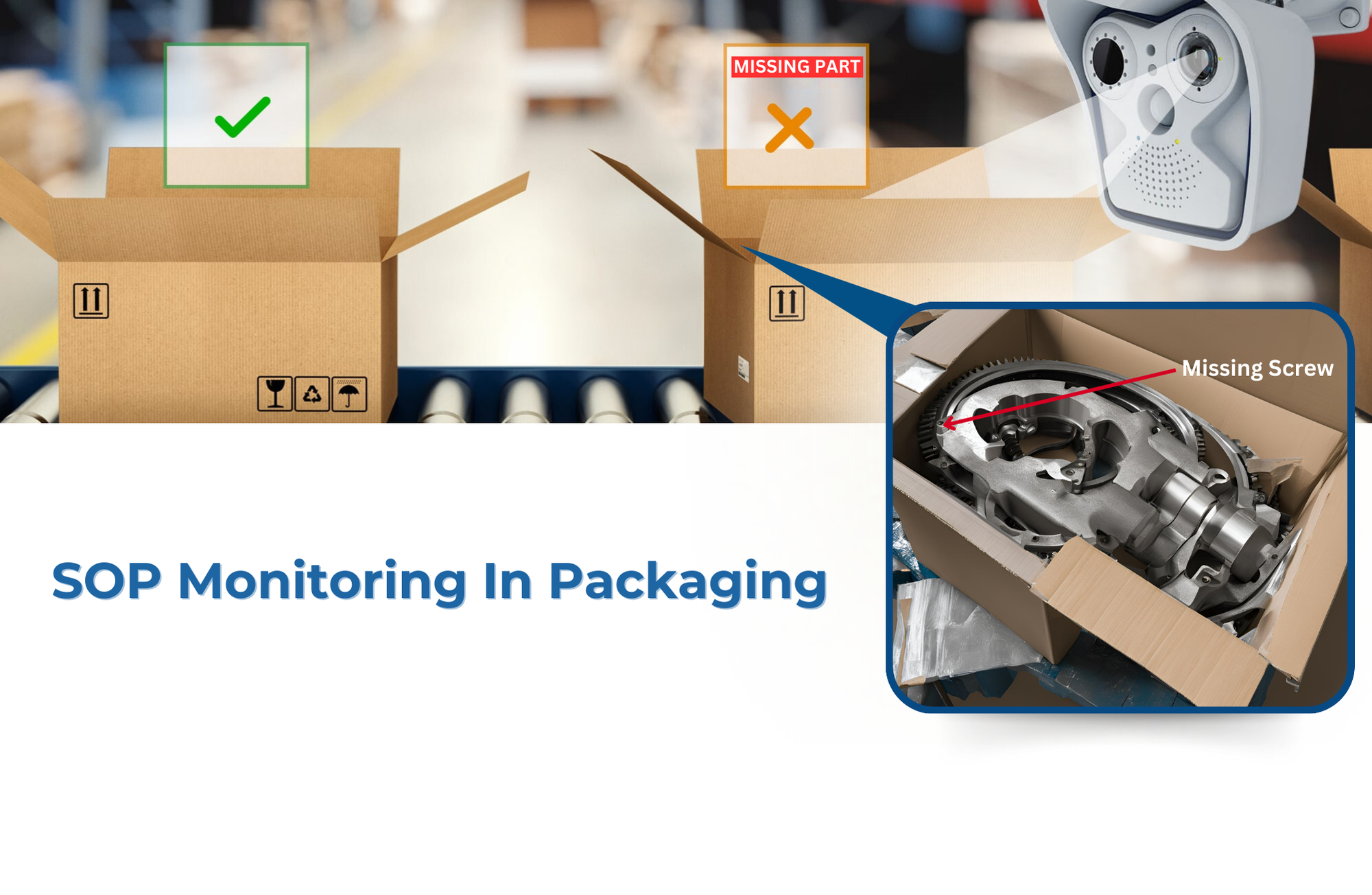 Packaging and Assembly Line SOP monitoring using camera and vision system