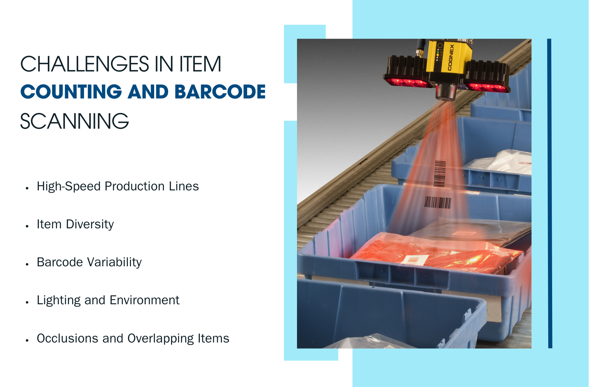 Item counting and bar code scanning in production line