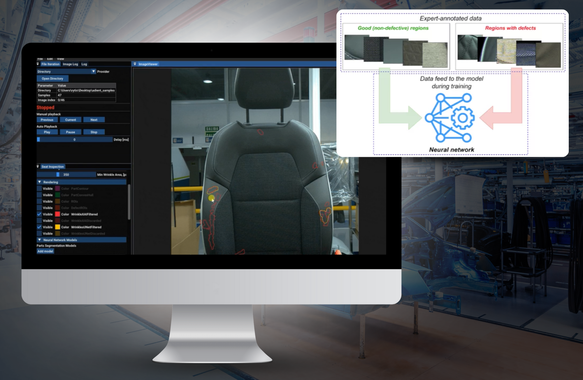 Automotive Seats Defect Detection Automation Using Machine Vision AOI